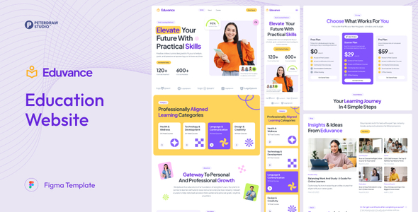 Eduvance - Education Website Figma Template | Graphicfort